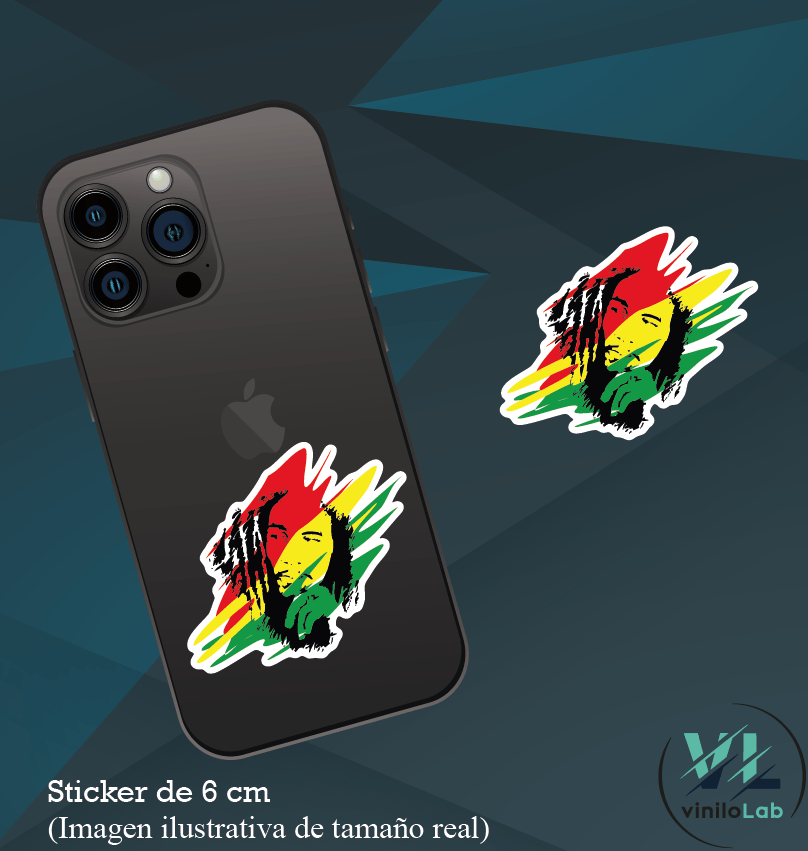 Bob Marley | Stickers impresión UV – Vinilo Lab